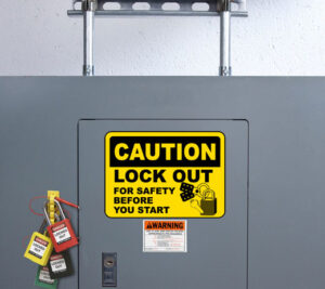 Caution Lockout Signs - Alumetal