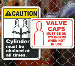 Gas Cylinder Signs - Alumetal